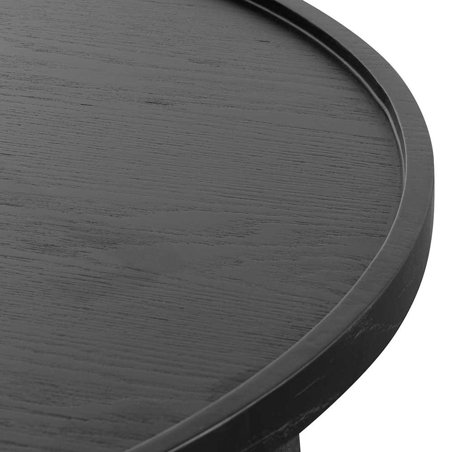 Brenda 1.1m Wooden Round Coffee Table - Black | Interior Secrets