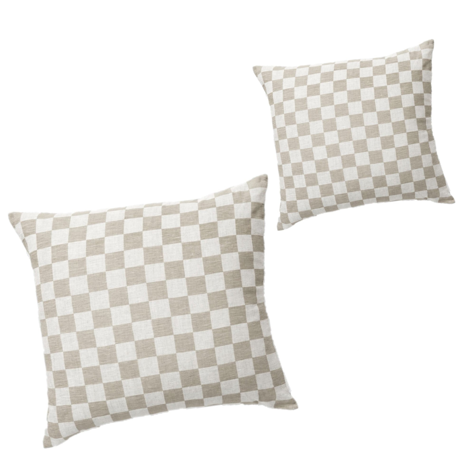 Set of 2 - Check 50cm Square Cushion - Mist | Interior Secrets