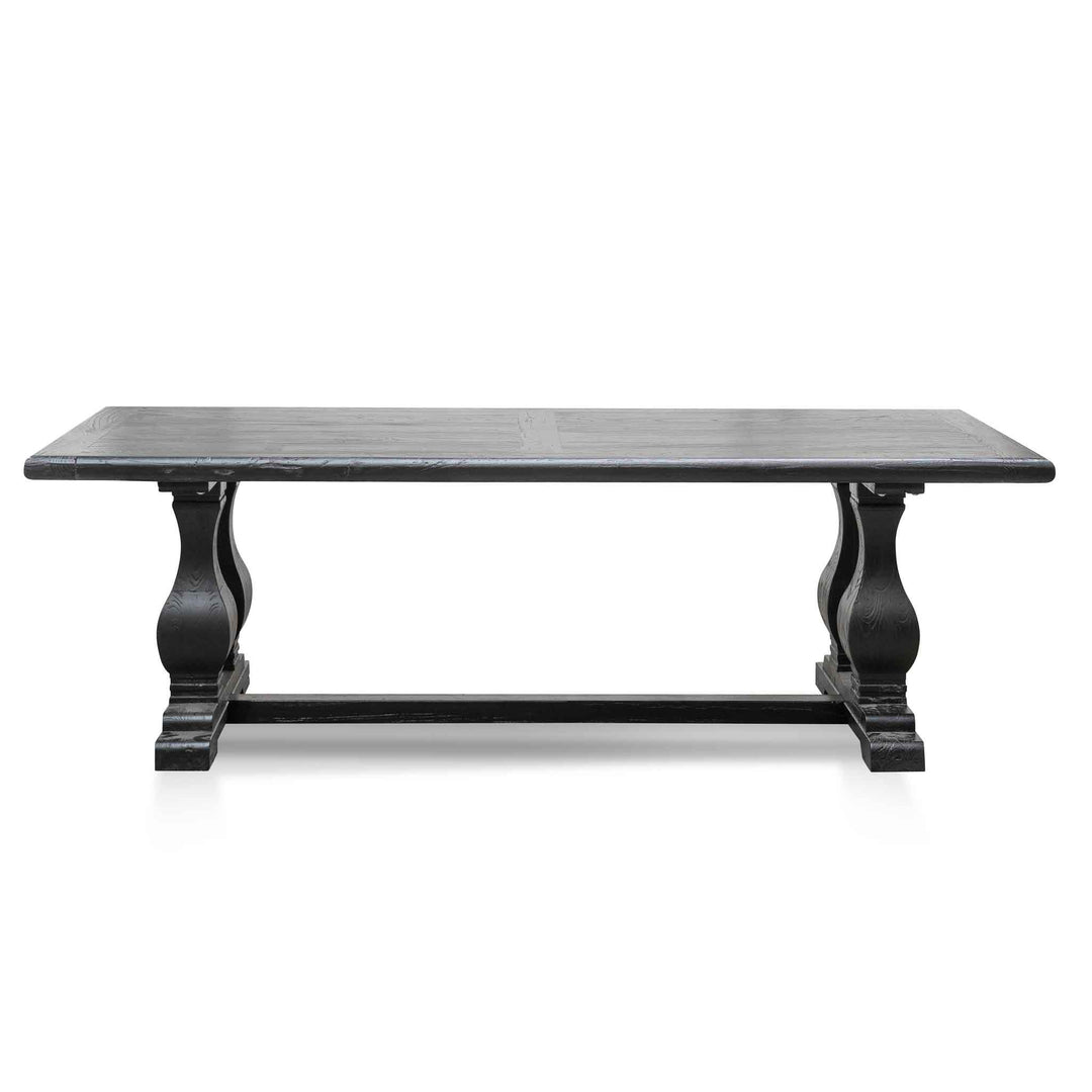 Artica Elm Wood Dining Table 2.4m - Full Black | Interior Secrets