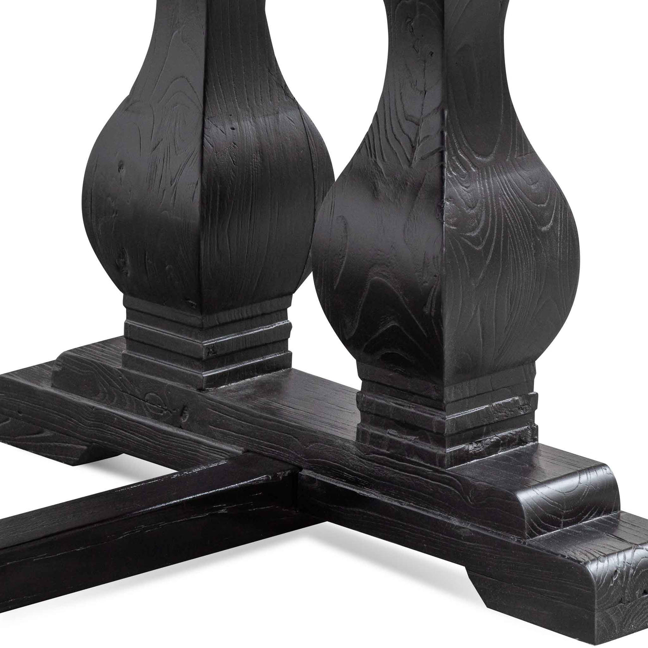 Artica Elm Wood Dining Table 2.4m - Full Black | Interior Secrets