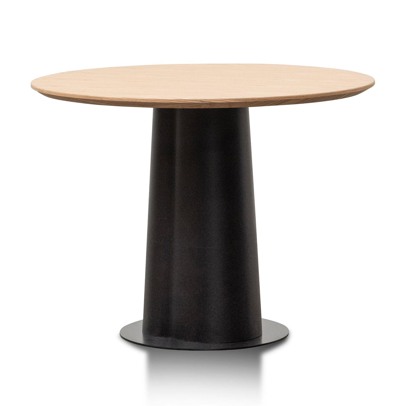 Polly Round Wooden Dining Table - Natural Top and Black Base | Interior ...