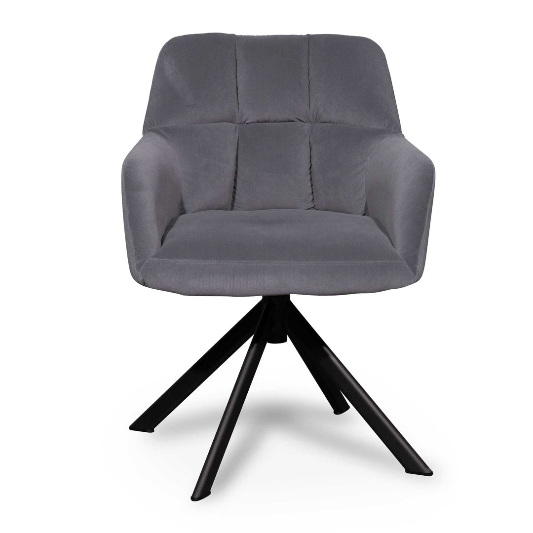 Collier Visitor Chair - Dark Grey Velvet with Black Legs | Interior Secrets