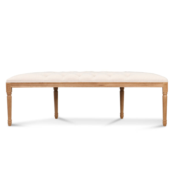 Lenora 1.48m Oak Bench -Light Beige | Interior Secrets