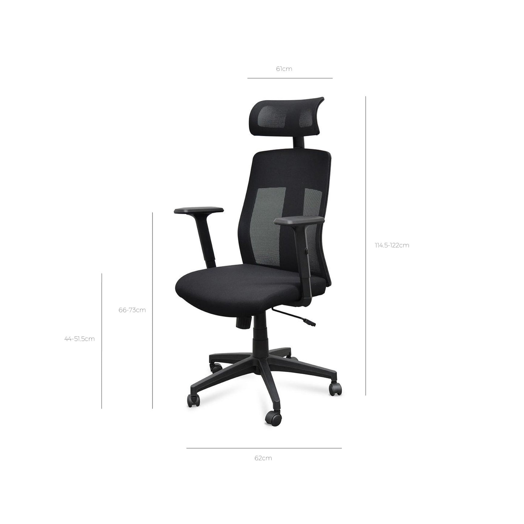 Benson Mesh Fabric Office Chair With Head Rest - Black | Interior Secrets