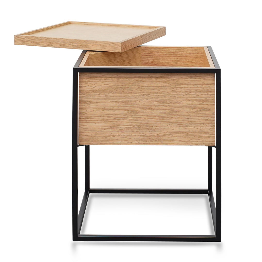 Ex Display - Cane Scandinavian Oak Side Table - Black Frame | Interior ...