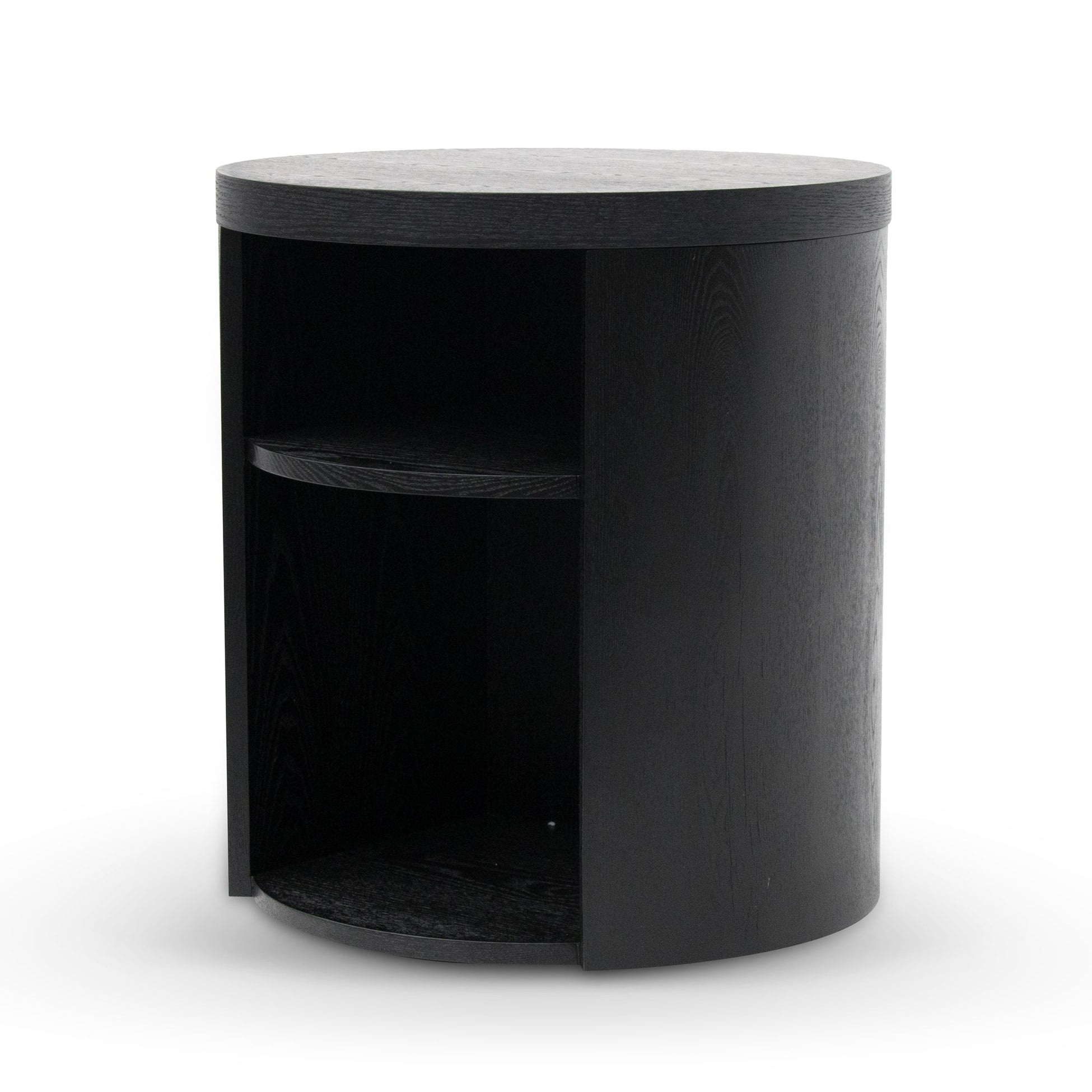 Honigold Round Wooden Bedside Table - Black Mountain | Interior Secrets