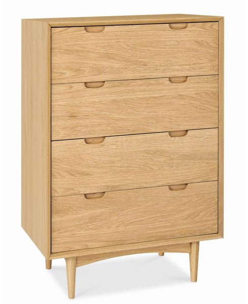 Asta 4 Drawer Chest Tallboy - Natural | Interior Secrets