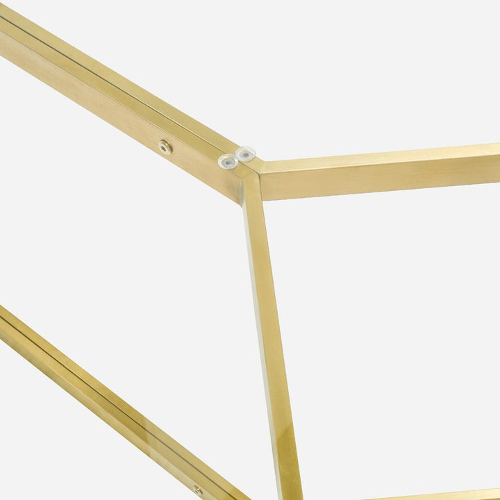 Cannon 1.9m Glass Dining Table - Gold Base | Interior Secrets