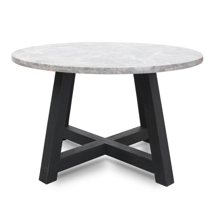 Carlson 130cm Grey Marble Round Dining Table with Glass Top | Interior ...
