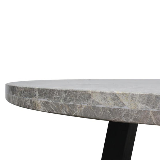 Carlson 130cm Grey Marble Round Dining Table with Glass Top | Interior ...