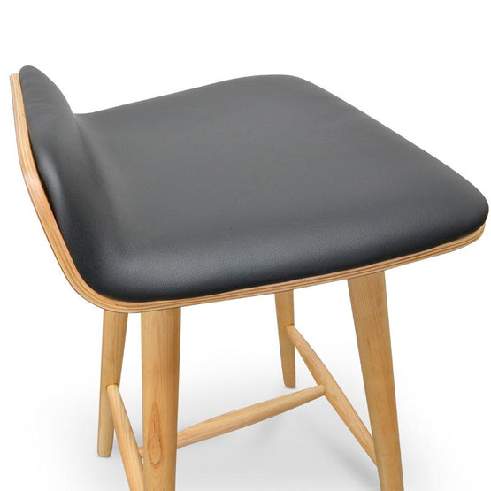 Ex Display - Finn Bar stool - Black PU - Natural | Interior Secrets