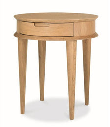 Johansen Scandinavian Oak Lamp Side Table with Drawers - Natural ...