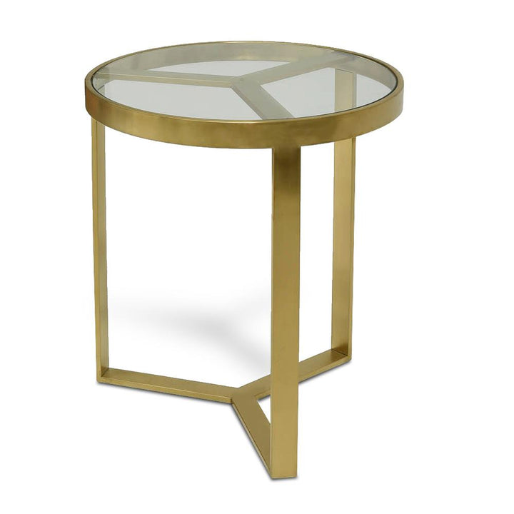 Marcelo 50cm Round Side Table - Brushed Gold Base | Interior Secrets