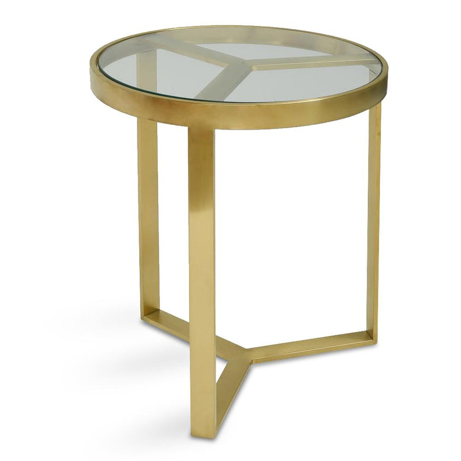 Marcelo 50cm Round Side Table - Brushed Gold Base | Interior Secrets