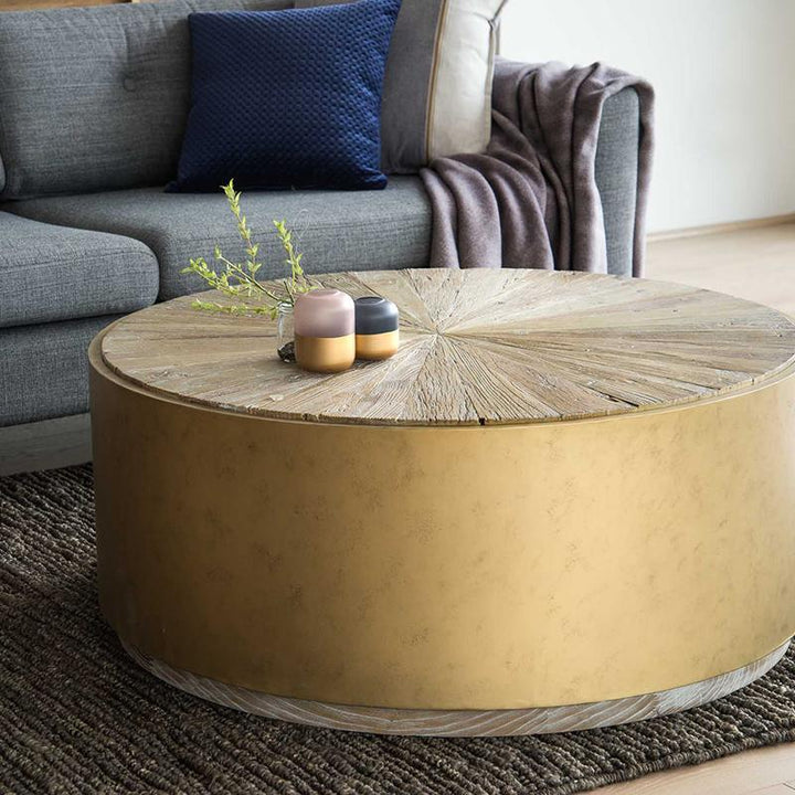 Melvin 1m Round Elm Coffee Table | Interior Secrets