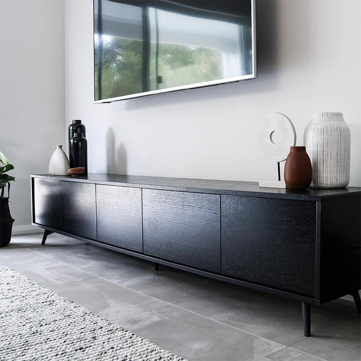 Nelson 2.4m TV Entertainment Unit - Black Oak | Interior Secrets