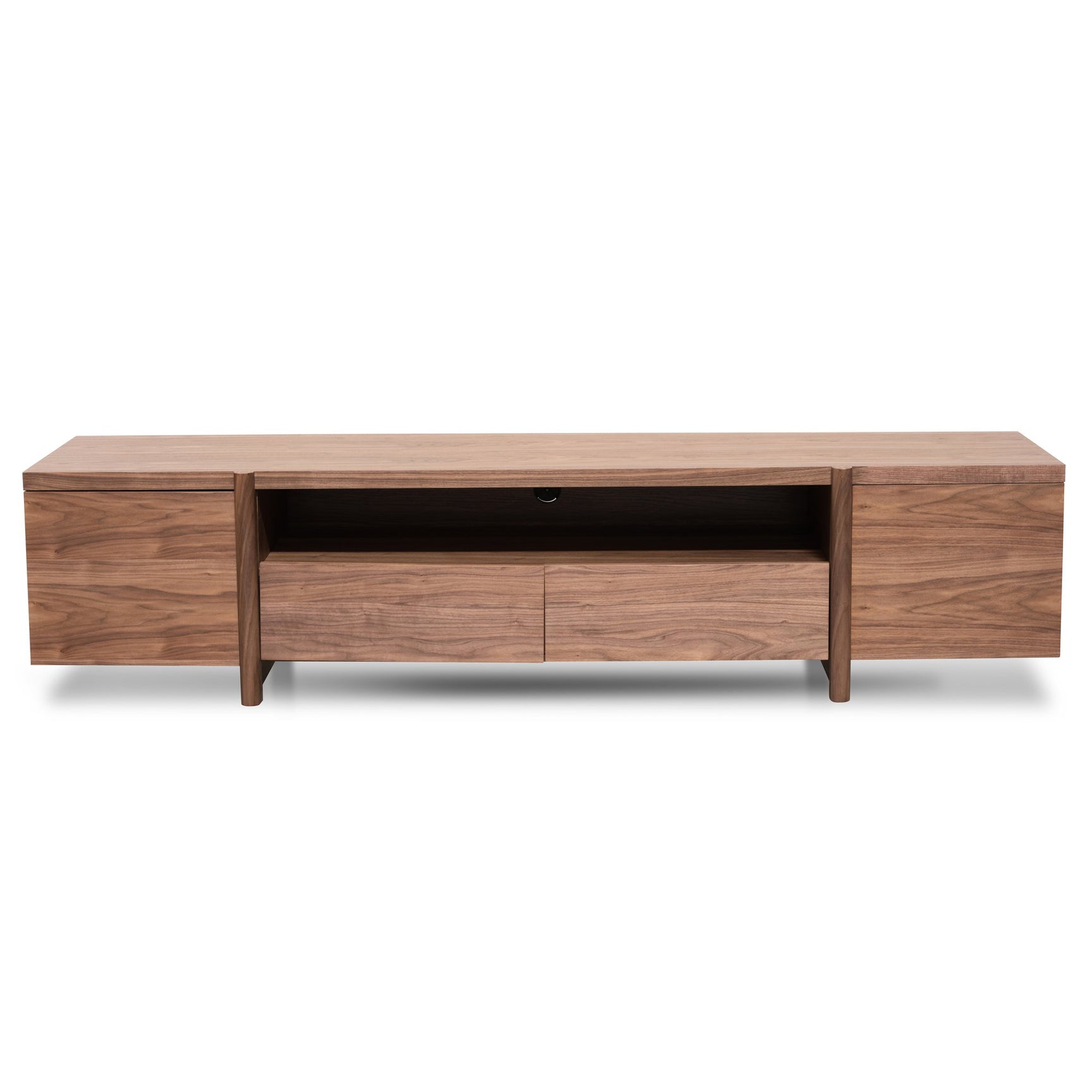 New York Lowline 2.1m Wooden TV Entertainment Unit - Walnut | Interior ...