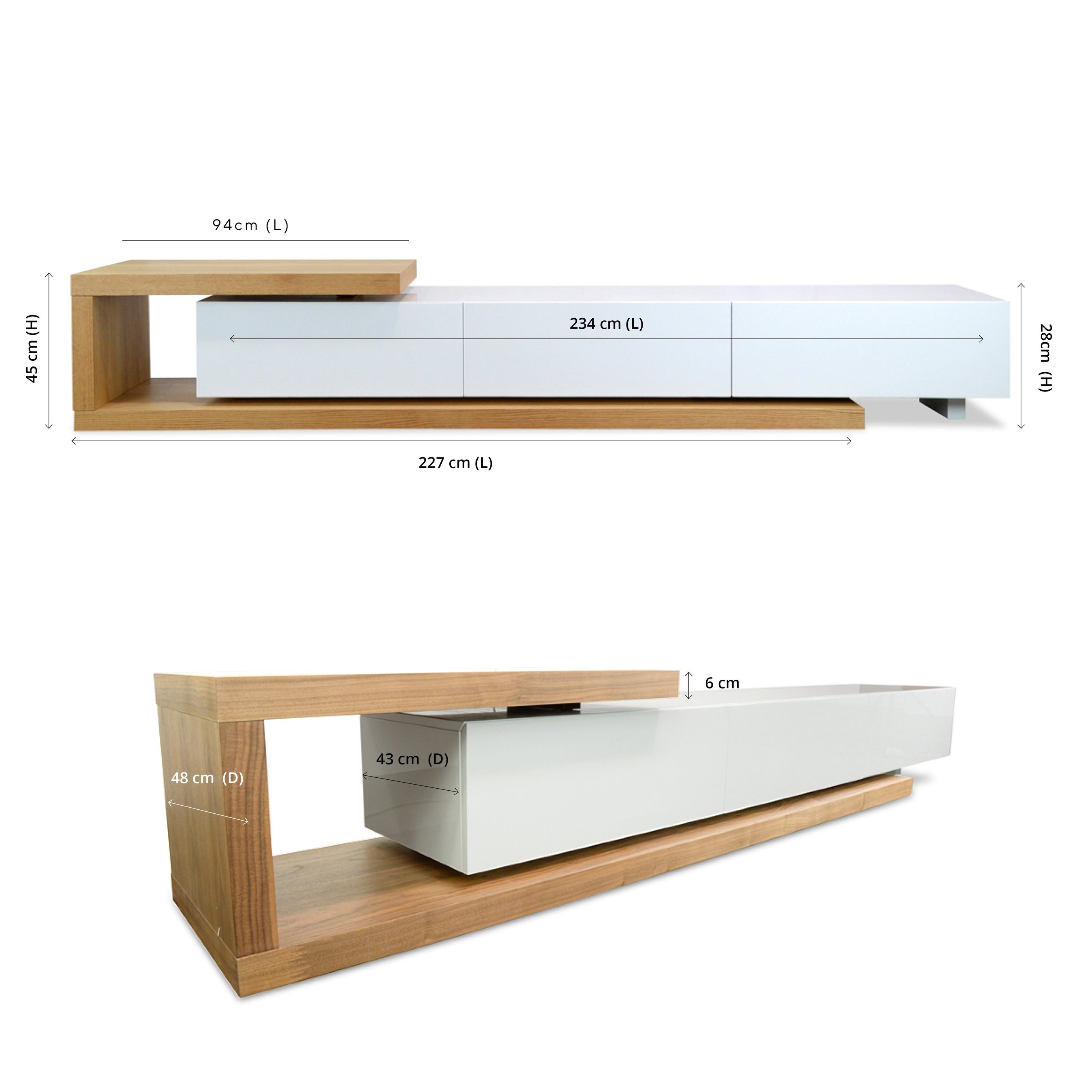 Dwell Extendable TV Entertainment Unit - Natural - White | Interior Secrets